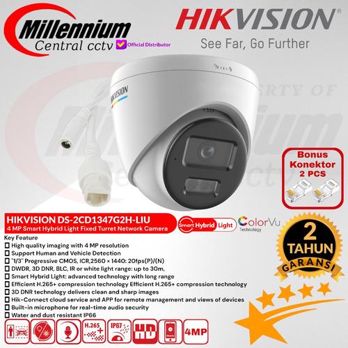 Promo DS-2CD1347G2H-LIU - HIKVISION 4MP ColorVu with Smart Hybrid Light Fixed Turret Network ...
