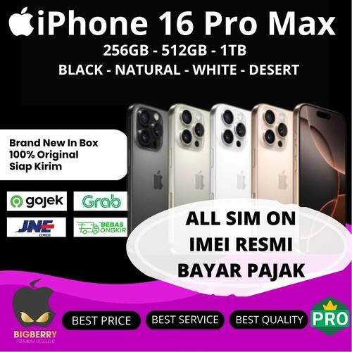 Jual (IMEI RESMI) Apple iPhone 16 Pro Max Promax Titanium 256GB 512GB ...