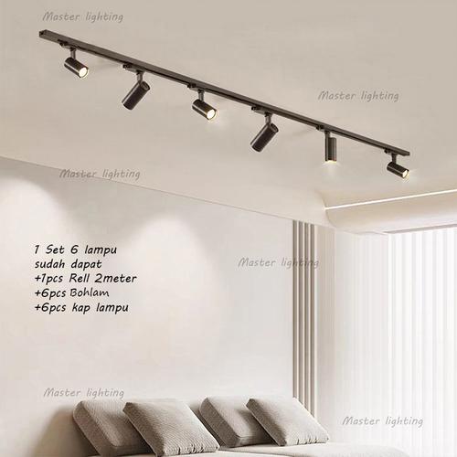 Jual H802 Lampu sorot rell 2meter body putih spotlight sorot lukisan ...