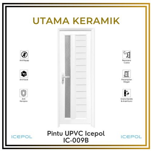 Jual Pintu kamar mandi UPVC Icepol IC 009B putih - Pintu kamar mandi UPVC kaca putih - Kota ...