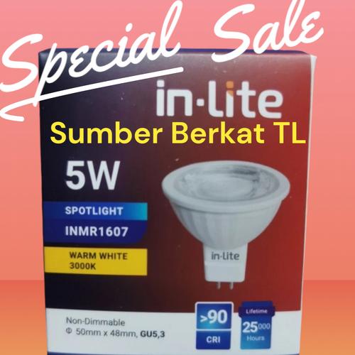 Jual INLITE Spotlight 5 Watt MR16 12 Volt IN-LITE INMR1607 5W 12V MR 16 ...