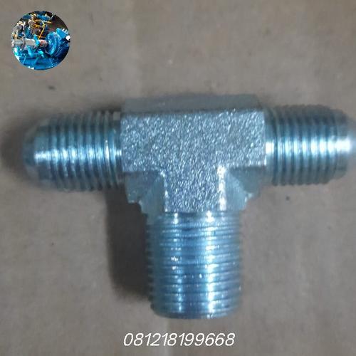 Jual Tee nepel hidrolik 3/8" jic x 3/8" npt x 3/8" jic drat male / T ...