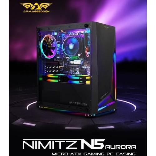 Jual Armaggeddon Nimitz N5 Aurora Micro ATX Gaming PC Case - Hitam ...