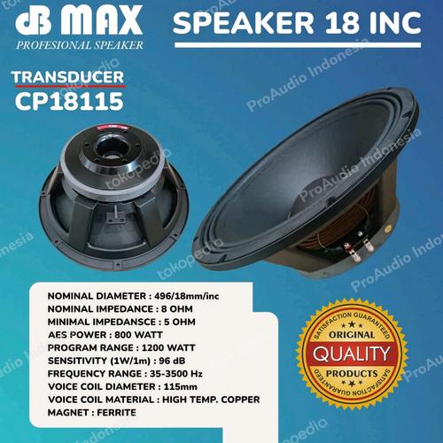 Jual SPEAKER KOMPONEN 18 Inch | dB MAX - 12Inch - Kota Surabaya - ProAudio Indonesia | Tokopedia