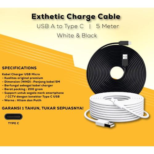 Jual Kabel / Cable USB A To Type C 5 Meter Kable Power / Charger ...
