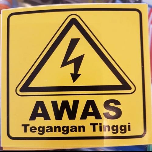 Jual STICKER AWAS TEGANGAN TINGGI RAMBU SIGN LISTRIK VYNIL LABEL ...