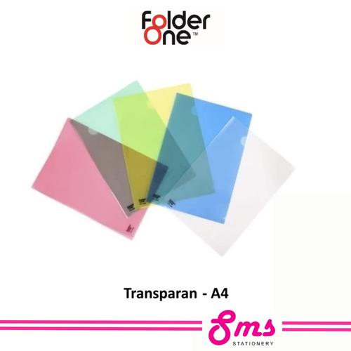 Jual Folderone Map Plastik Bening A4 / Map L A4 - Merah - Kuning - Kab ...