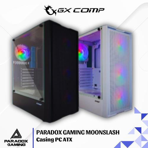 Jual Paradox Gaming Casing MOONSLASH White / Black - Casing PC ATX ...