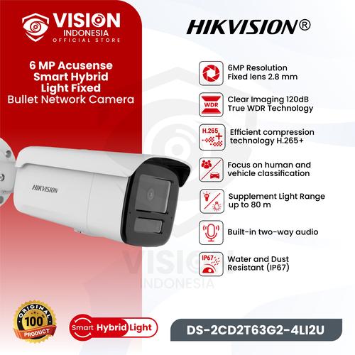 Jual HIKVISION DS-2CD2T63G2-4LI2U 6MP Acusense Smart Hybrid Light Bullet Audio Camera - Jakarta ...