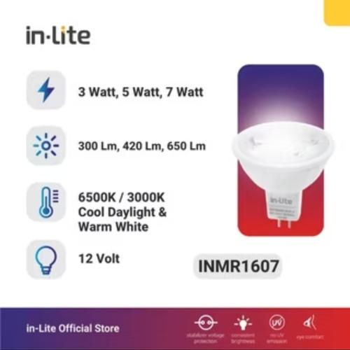 Jual INLITE Spotlight 3 Watt MR16 12 Volt IN-LITE INMR1607 3W 12V 3000K ...