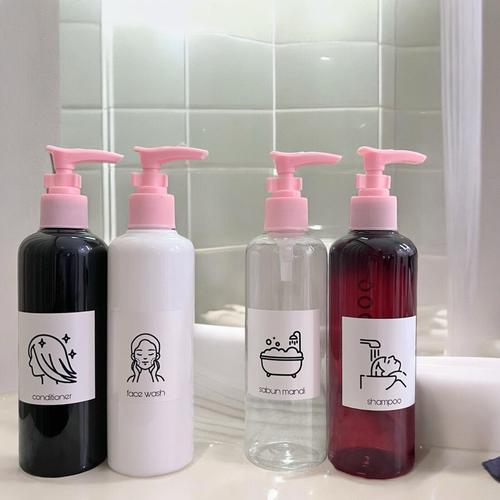 Jual botol 250ML STIKER GAMBAR KECIL PUMP PINK aesthetic bottle tempat ...