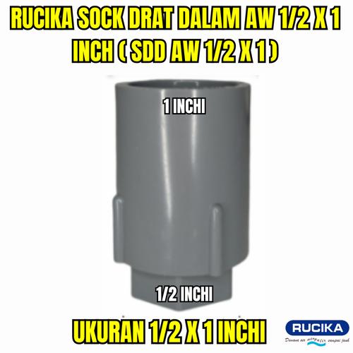 Jual Socket Aw Drat Dalam SDD Pipa Ukuran 1/2 x 1 Inchi PVC Paralon ...