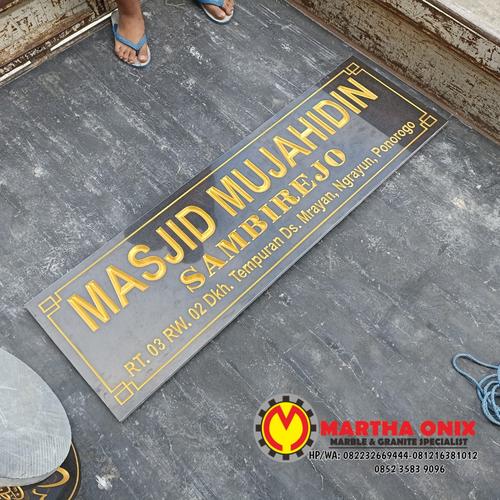 Jual Prasasti/Papan Nama Masjid & Musholla Marmer, Name Board Nama ...