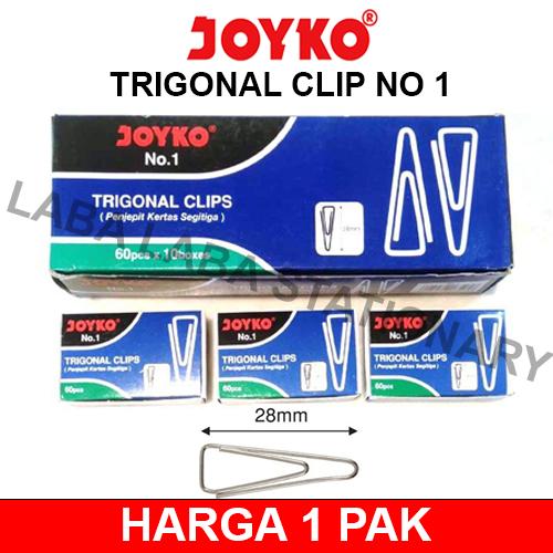Jual KLIP TRIGONAL JOYKO NO 1 PAPER KERTAS TRIGONAL CLIP KECIL WARNA ...