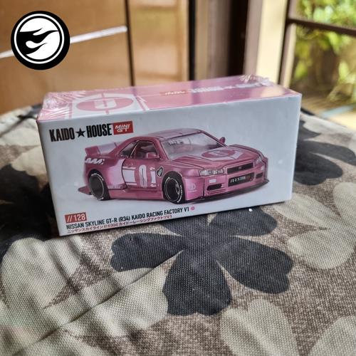 Promo Minigt Nissan Skyline GTR R34 Pink Kaido Racing House Factory V1 ...