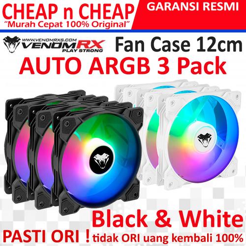 Jual VenomRX Fan Case Auto ARGB 3 in 1 12cm 3 Pack Black White - Venom ...
