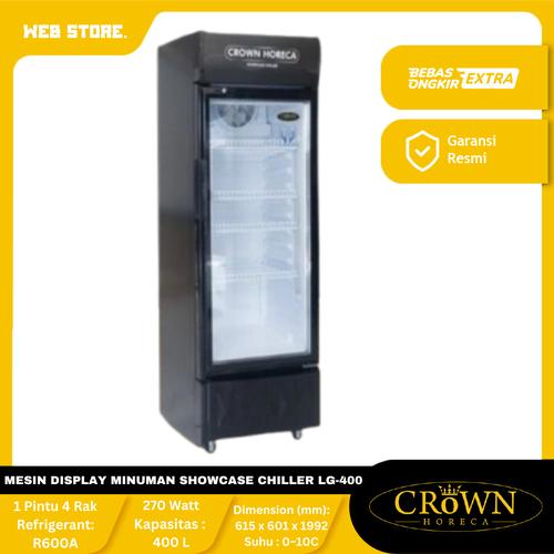Jual Mesin Display Minuman Showcase Chiller 1 Pintu 4 Rak LG-400 Crown ...