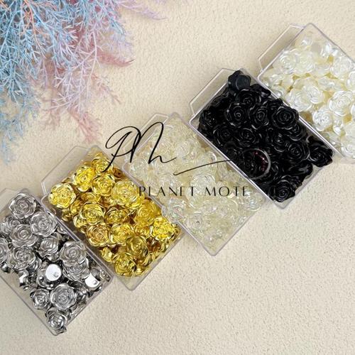 Jual Manik Mote Rose Flowers Black Gold Silver Series (15gr) - ROSE ...