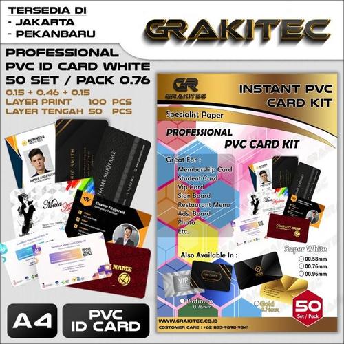 Jual Kertas PVC ID Card 50 Set Grakitec Professional Super White 0.76mm ...