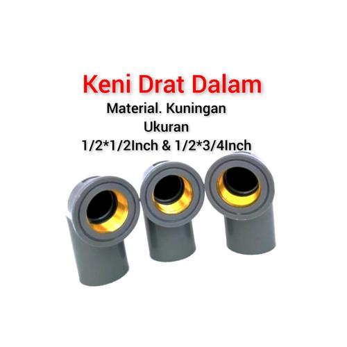 Jual Keni Drat Dalam Kuningan Elbow Knee Fitting Sambungan Pipa Air - 1 ...