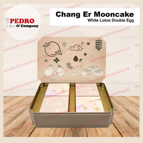 Jual Chang er Mooncake WHITE LOTUS DOUBLE egg yolk 4pc kue bulan moon ...