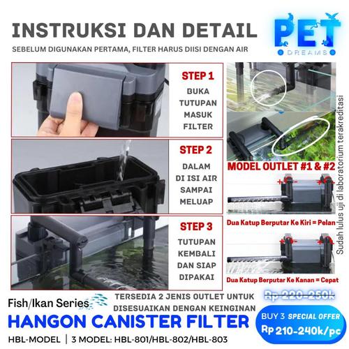 Jual External Canister Filter Air Gantung Hanging Hangon Hang On Aquarium Akuarium Aquascape ...