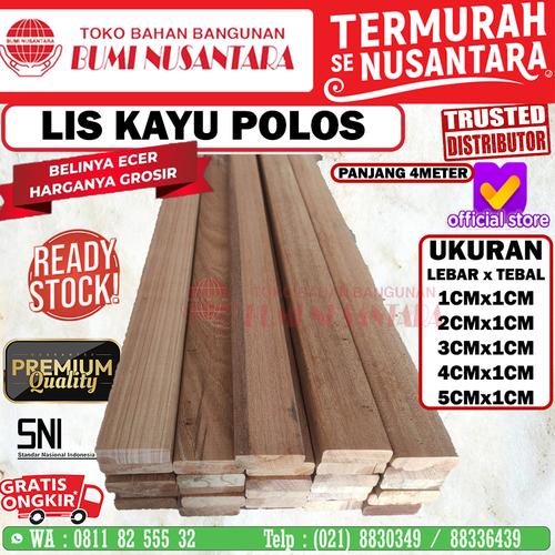 Jual Lis Kayu Polos 4 Meter Lebar 1 2 3 4 5cm Plint 1x1 Profil Tembok ...