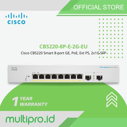 Promo Switch Managed Cisco CBS 220 8 Port PoE GE 8x1G Gigabit Layer 2 ...