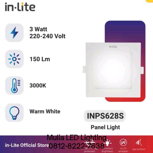 Jual Inlite Downlight Panel light Inbow Kotak 3 Watt 3Watt Series ...