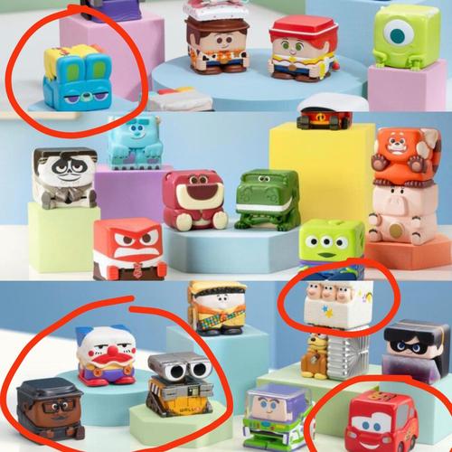 Promo pop mart disney pop cube series 1 & 2 - wall-e, mcqueen, joe ...