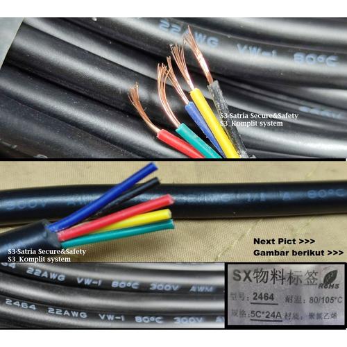 Jual 5 jalur Kabel AWG24 awg22ada bungkus dobel selongsong double 22awg ...