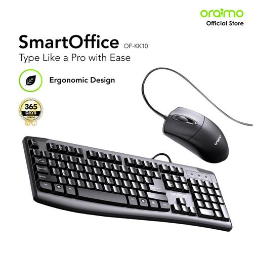 Promo Oraimo Keyboard Mouse Combo Wired Kabel Ergonomic Design OF-KK10 ...