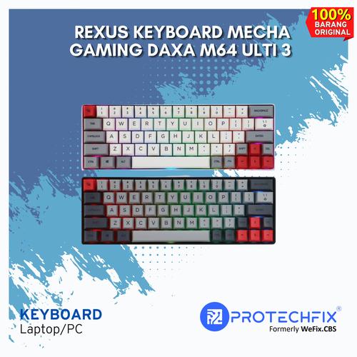 Jual REXUS KEYBOARD MECHA GAMING DAXA M64 ULTI 3 - WHITE, JWK TI BLUE ...
