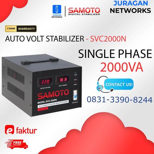 Jual SAMOTO 2000VA Digital Stabilizer Listrik Single Phase SERVOMOTO ...