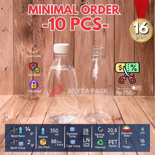 Jual Botol plastik PET 350ml cantik minuman jus susu kopi tutup LN ...