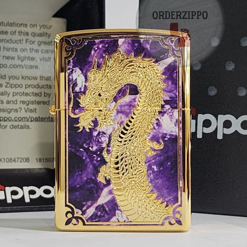 Jual Zippo Original Chinese Dragon Scale Deep Blue Motif Engrave Gold Plated 2 sisi Limited ...