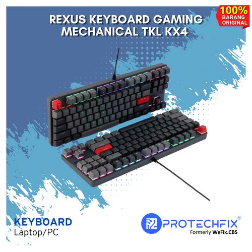 Jual REXUS KEYBOARD GAMING MECHANICAL TKL KX4 - GREY BLACK, RED - Kota ...