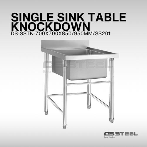 Jual DS STEEL Single Sink Table Stainless Knockdown Ukuran 700x700x850 ...