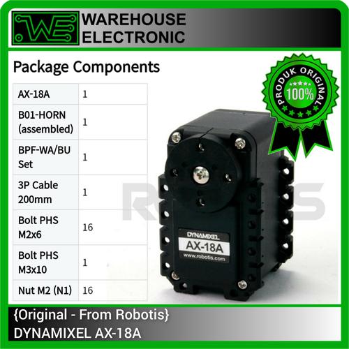 Jual Servo Dynamixel AX 18A - ORIGINAL Robotis AX-18A Dynamixel AX18A ...