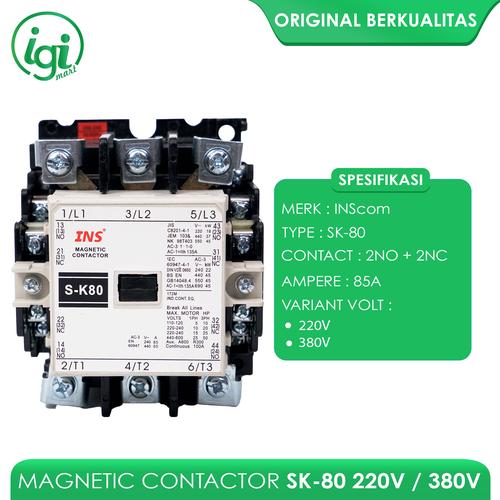 Jual MAGNETIC CONTACTOR SK-80 220V 380V / AC KONTAKTOR SK 80 220VAC 380 ...