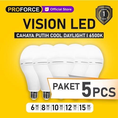 Jual Paket 5 Pcs Proforce Bohlam Bola Lampu Emergency LED Warna Cahaya Putih Vision Tahan Lama ...