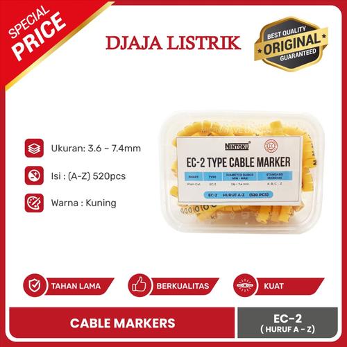 Jual Kabel Marker EC-2 Huruf A-Z Lengkap-Cable Markers Nintoku 520Pcs ...