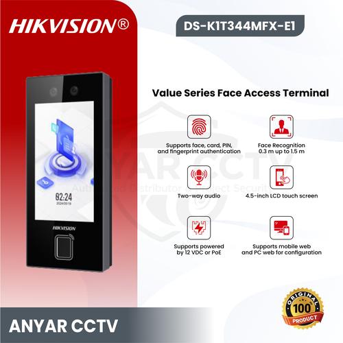 Jual HIKVISION DS-K1T344MFX-E1 Access Control Face, Finger, Card Access ...