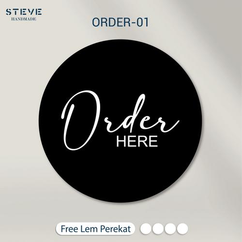 Jual Sign Board Order Here | Papan Tanda Order Here Label Akrilik Sign ...