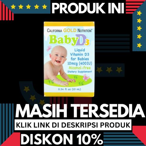 Jual California Gold Nutrition Baby Vitamin D3 400IU Liquid 10ml - Kota ...
