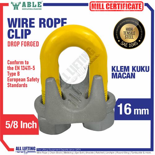 Jual Wire Rope Clip 16mm 5/8" Drop Forged ABLE Klem Seling Kuku Macan ...