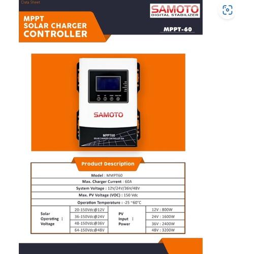 Jual MPPT SOLAR CHARGER CONTROLLER SAMOTO 60A 12V/24V/48V - Kab. Demak ...