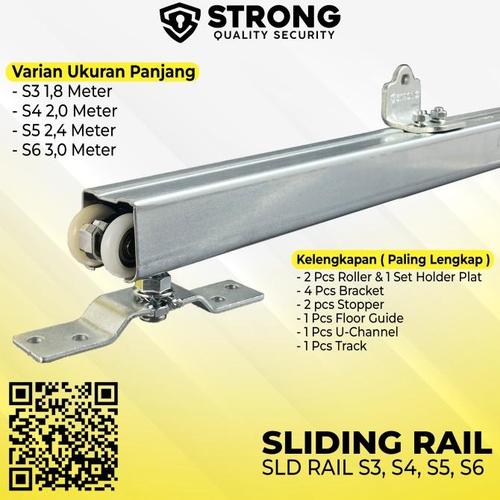 Jual Rel Pintu Geser Sliding rail STRONG Galvanis 1 Set Komplit - 1,8 Meter - Jakarta Timur ...