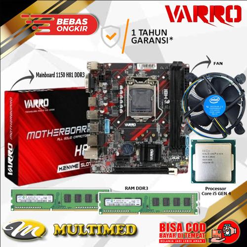 Jual Paket Mainboard LGA 1150 H81 DDR3 + Core i5 +FAN + RAM GARANSI 1 TAHUN - VARRO, TANPA RAM ...