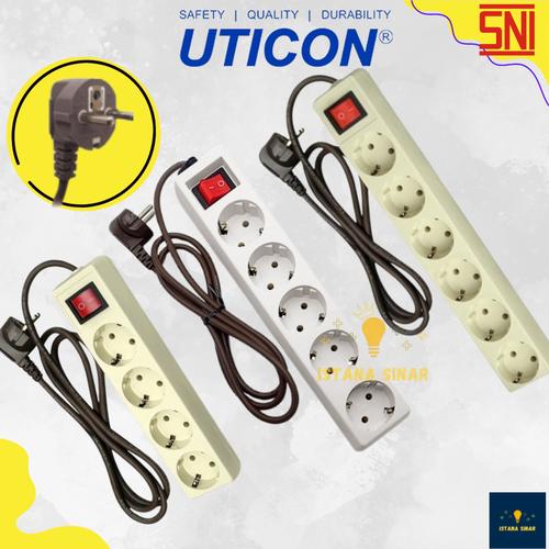 Jual UTICON Stop Kontak 3 4 5 6 Lubang + Switch + Kabel 1,5M saklar ...